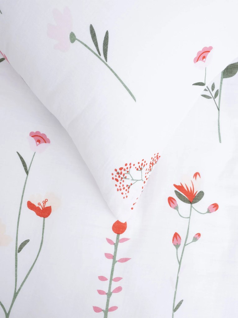 MK Lůžkoviny Mušelínový povlak na polštář 70 x 90 cm - Vlčí máky bílé
