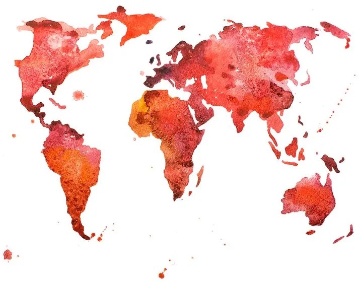 Tapeta kontinenty v červené barvě
