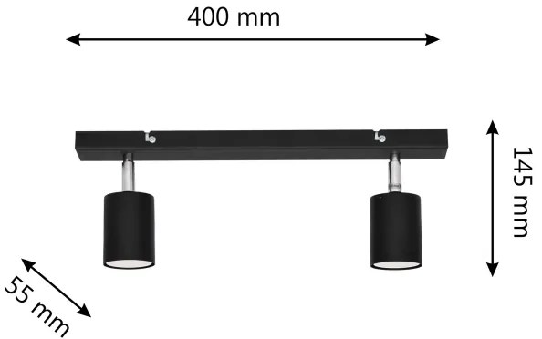 LED Bodové svítidlo TUNE 2xGU10/4,8W/230V černá