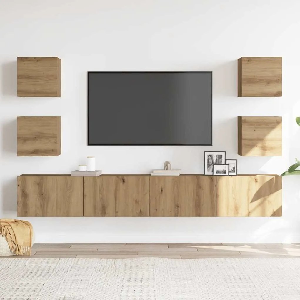 Nástěnné TV skříňky 6 ks dub artisan kompozitní 3328970