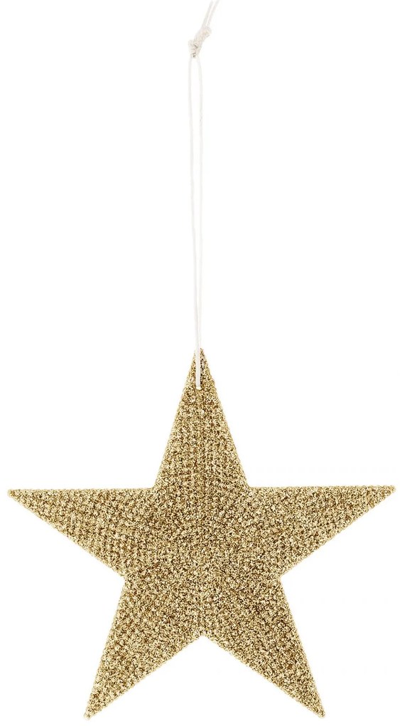 Bloomingville Vánoční ozdoba Sparkling Star, zlatá barva, plast