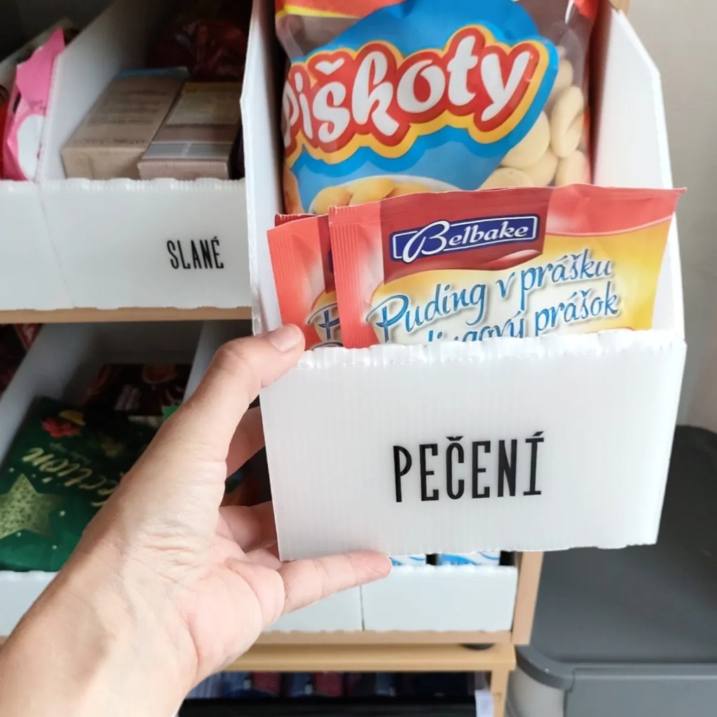 usporadejto.cz Úložný box, plastový 15x50x16cm - do spíže i do skříně KARTONPLAST - BÍLÝ