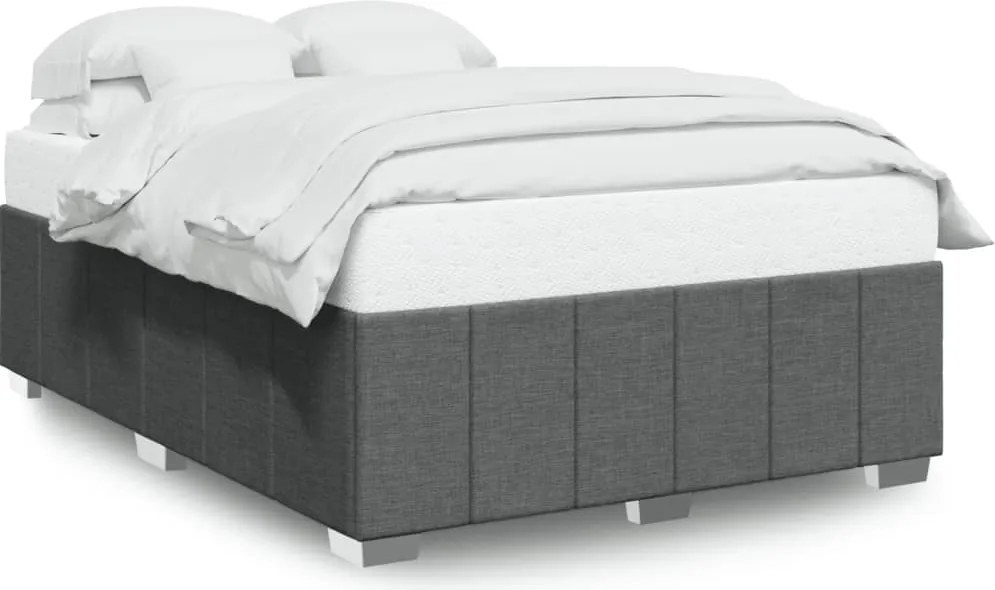 Postel bez matrace tmavě šedá 140 x 200 cm textil 3284840