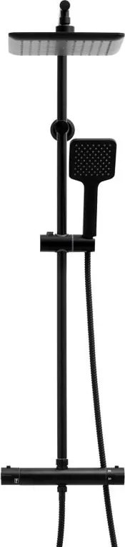 Erga Bodo Therm, sprchová souprava s termostatickou baterií a dešťovou hlavicí 23x23cm, černá matná, ERG-YKA-BP.BODO-THERM-23-BLK