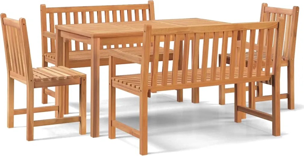 5dílný zahradní jídelní set masivní teakové dřevo 3157152