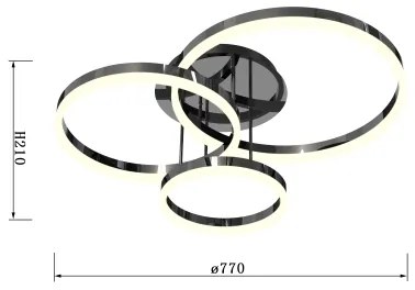 Wofi 9049-405 - LED Stmívatelný přisazený lustr PERPIGNAN LED/51W/230V