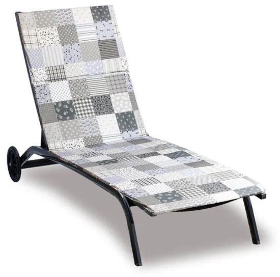 Bellatex Polstr na plážové lehátko potah na zip 55x195 cm Šedá