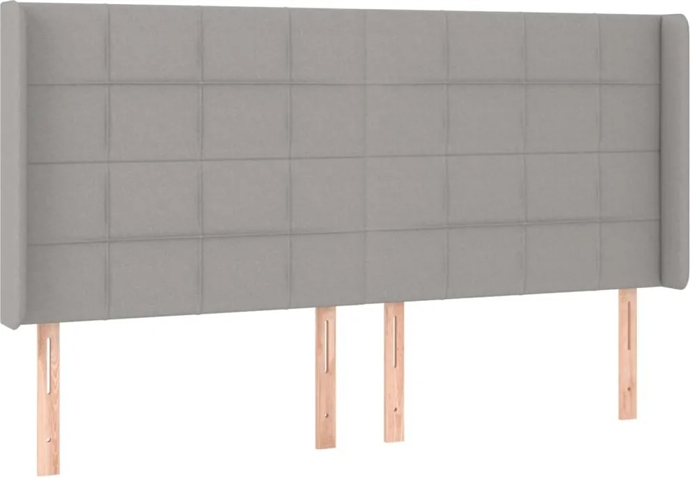 Box spring postel s matrací a LED světle šedá 200x200 cm textil 3138341