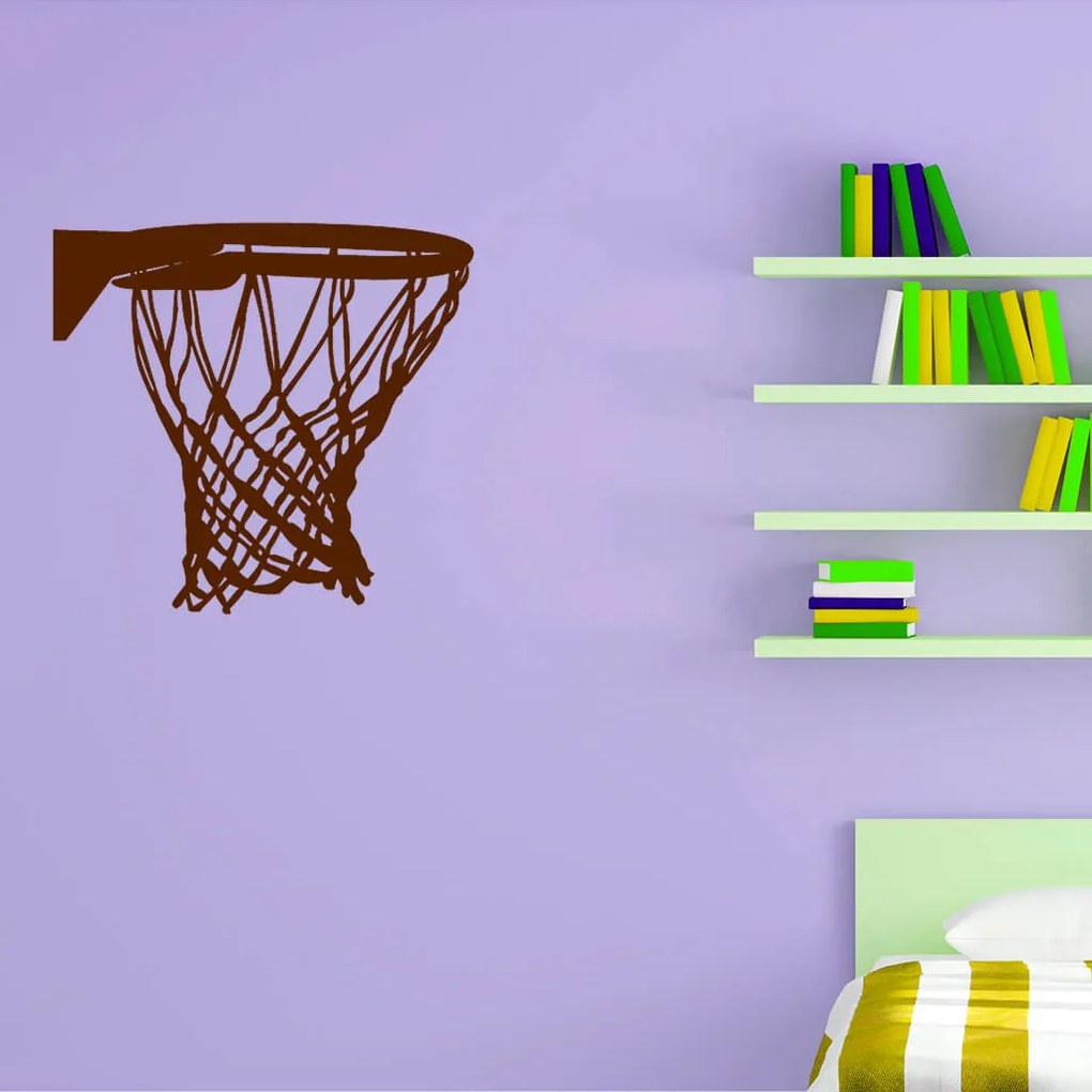 Živá Zeď Samolepka na zeď Basketbalový koš Barva: černá
