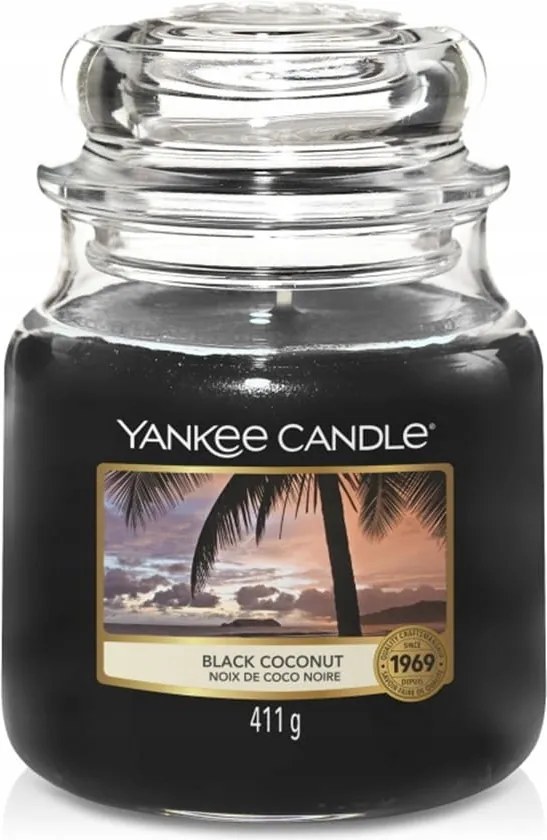 Yankee Candle Black Coconut svíčka střední velikosti