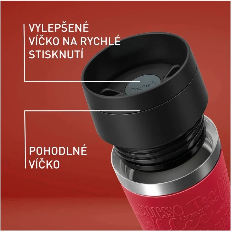 Červený cestovní hrnek 360 ml – Tefal