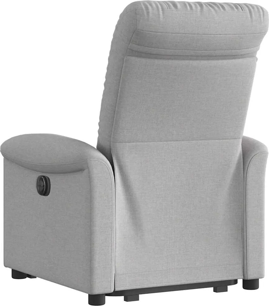 Zvedací polohovací křeslo obláčkově šedé textil 3303263