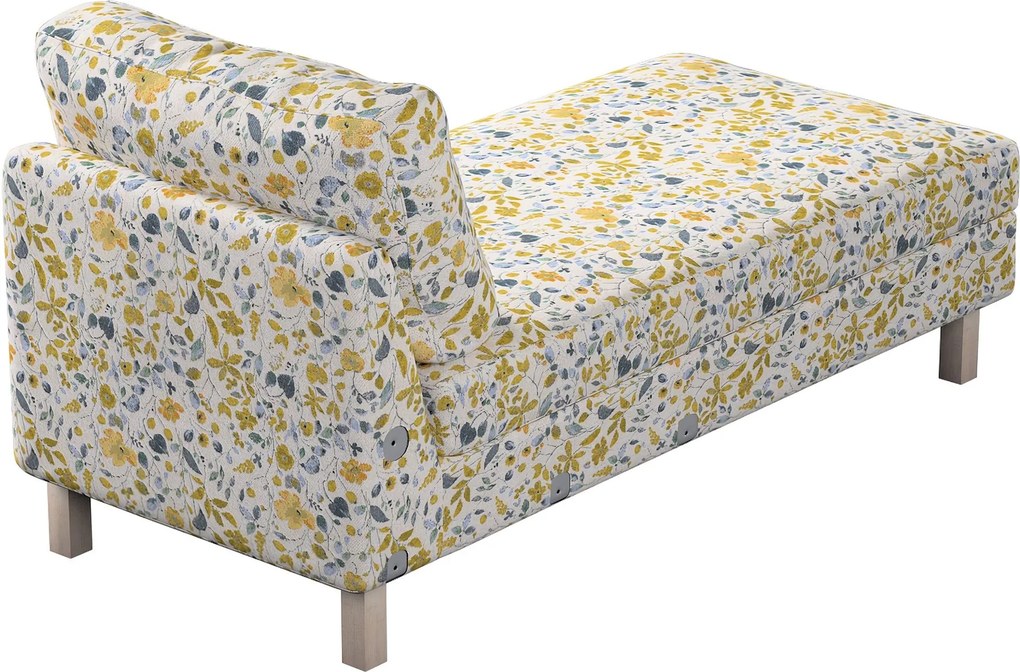 Potah na přídavný šezlong IKEA Karlstad, krátký barva žlutá látka pletený vzor, vzorované