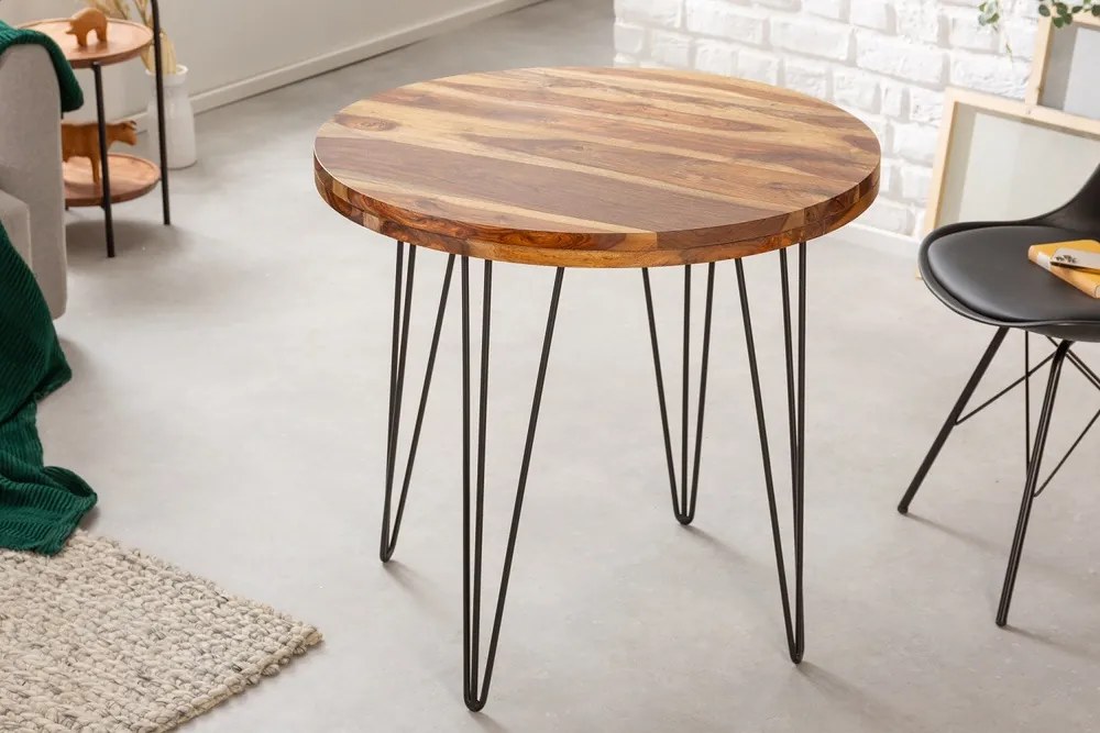 Designový kulatý jídelní stůl Elegant 80 cm Sheesham