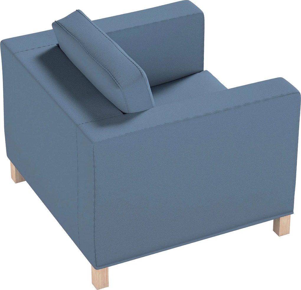 Potah na křesko IKEA Karlanda, krátký barva modrá látka pletený vzor