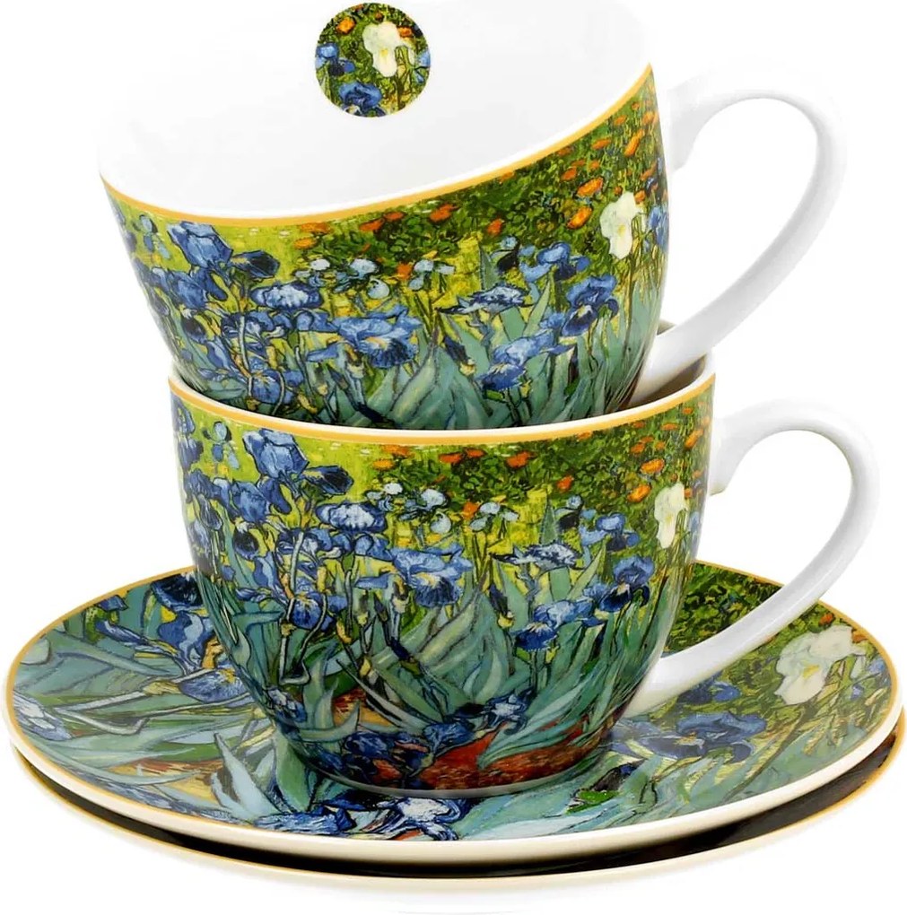 Porcelánový šálek s podšálkem Van Gogh Irises 250 ml sada 2ks