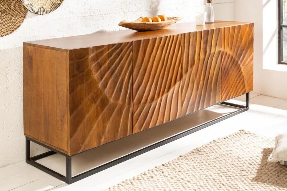 Designová komoda Shayla 177 cm přírodní mango - skladem