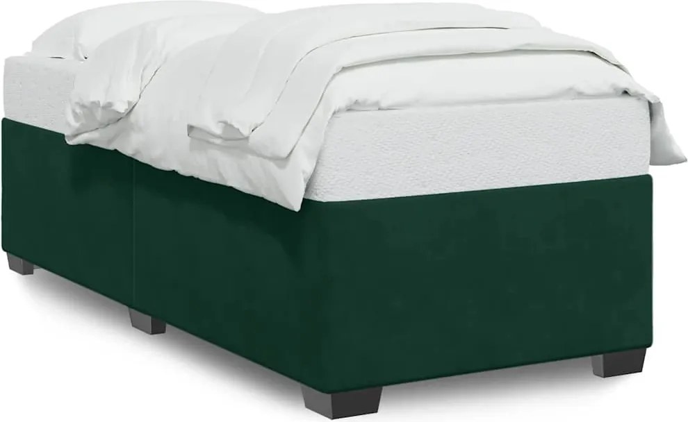 Rám postele bez matrace tmavě zelená 90 x 190 cm samet 3284604