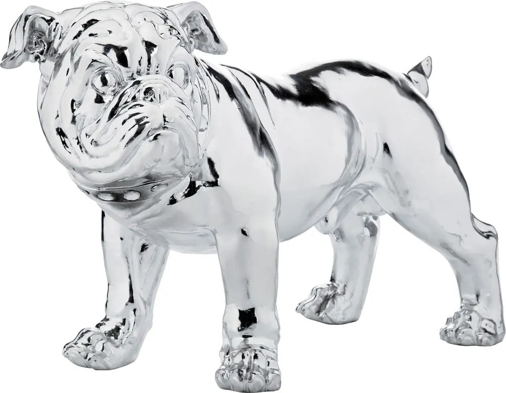 Dekorativní soška psa ve stříbrné barvě Kare Design Bulldog