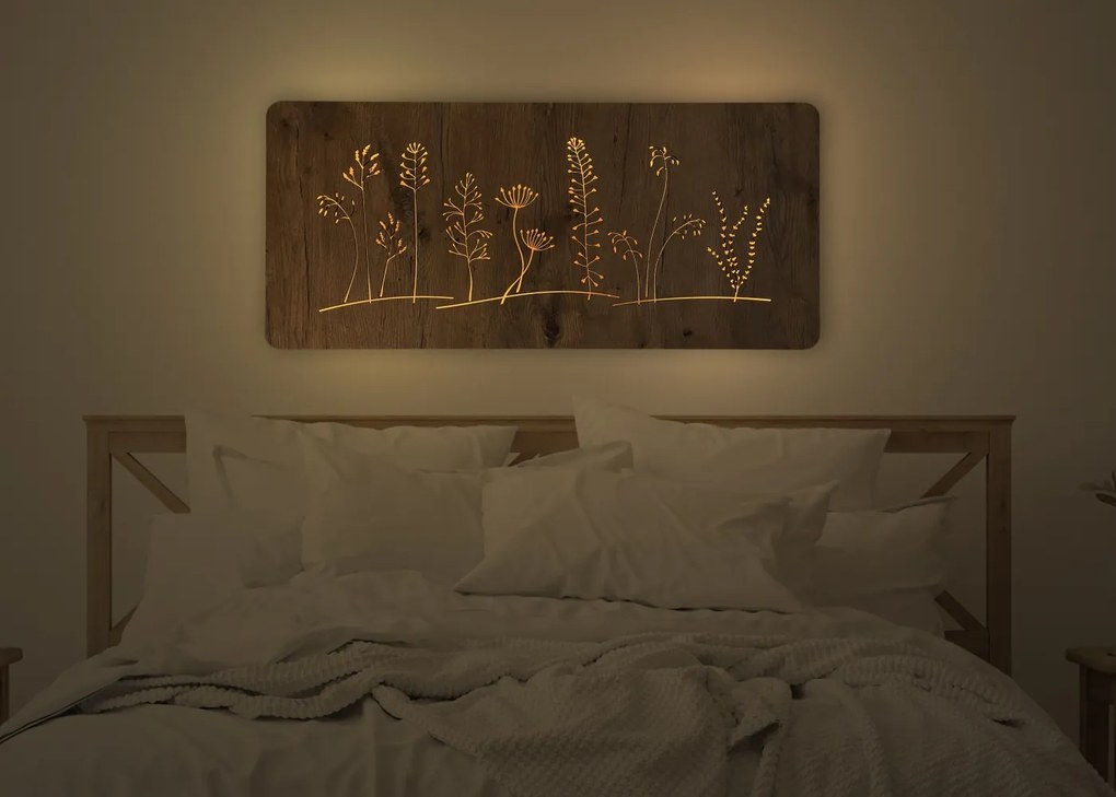 Li-Go "Louka" světelný obraz 230V 90x40 cm provedení povrchu: dub světlý