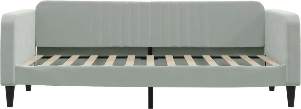 Válenda s přistýlkou a zásuvkami světle šedá 90 x 200 cm samet 3197111