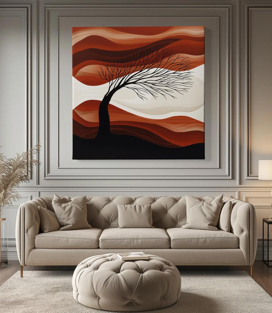 Obraz na plátně - Strom života Silný vítr FeelHappy.cz Velikost obrazu: 40 x 40 cm