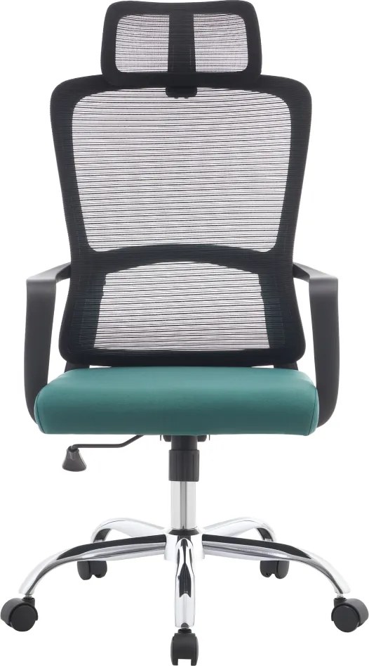 Ergonomická kancelářská židle SHIFT - černá síťovina / zelená látka / nosnost 150 kg