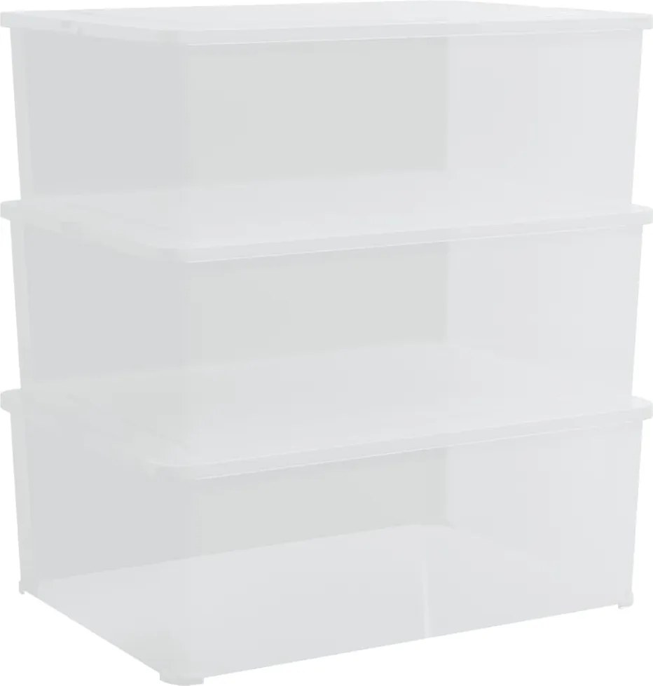 Plastové úložné boxy 3 ks 10 l stohovatelné 154987