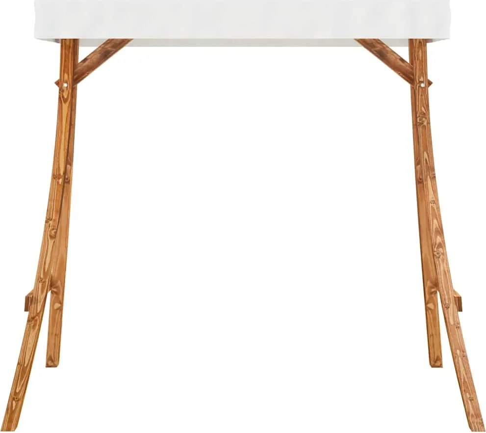 Rám pro zahradní houpačku se stříškou ohýbané dřevo úprava teak 313937