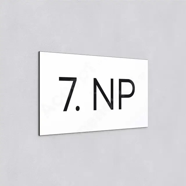 ACCEPT Označení podlaží "7. NP" - stříbrná tabulka - černý popis