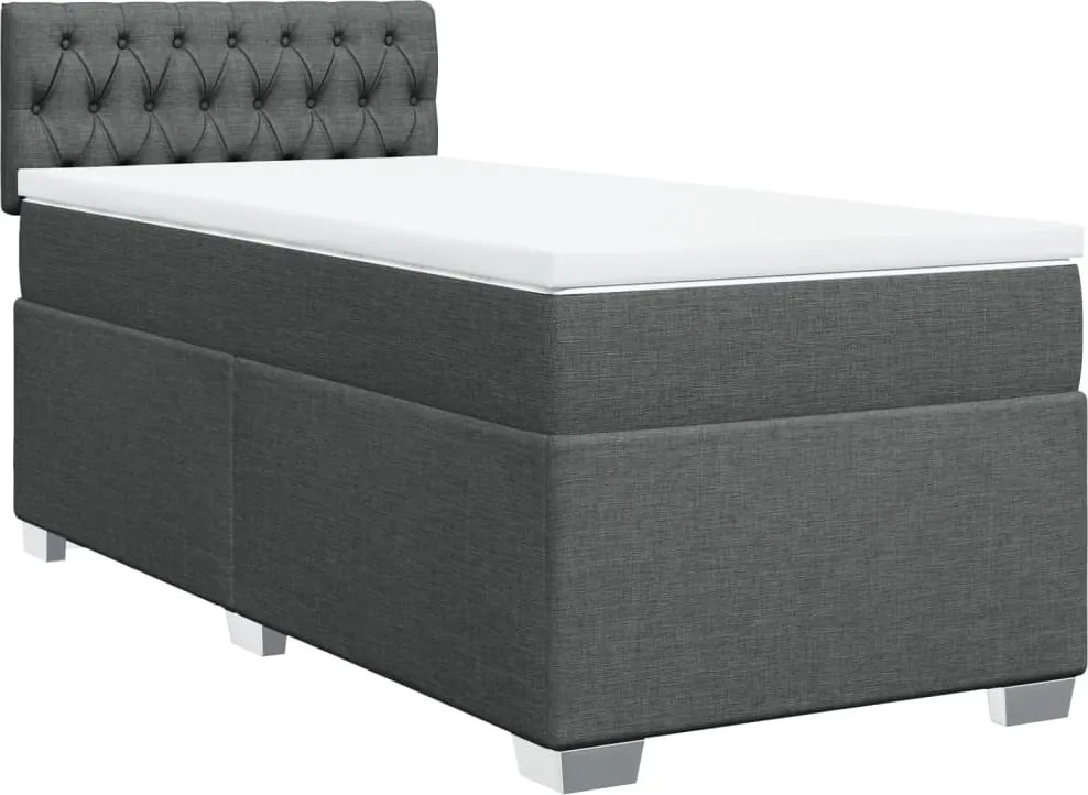 Box spring postel s matrací tmavě šedá 80 x 200 cm textil 3288023