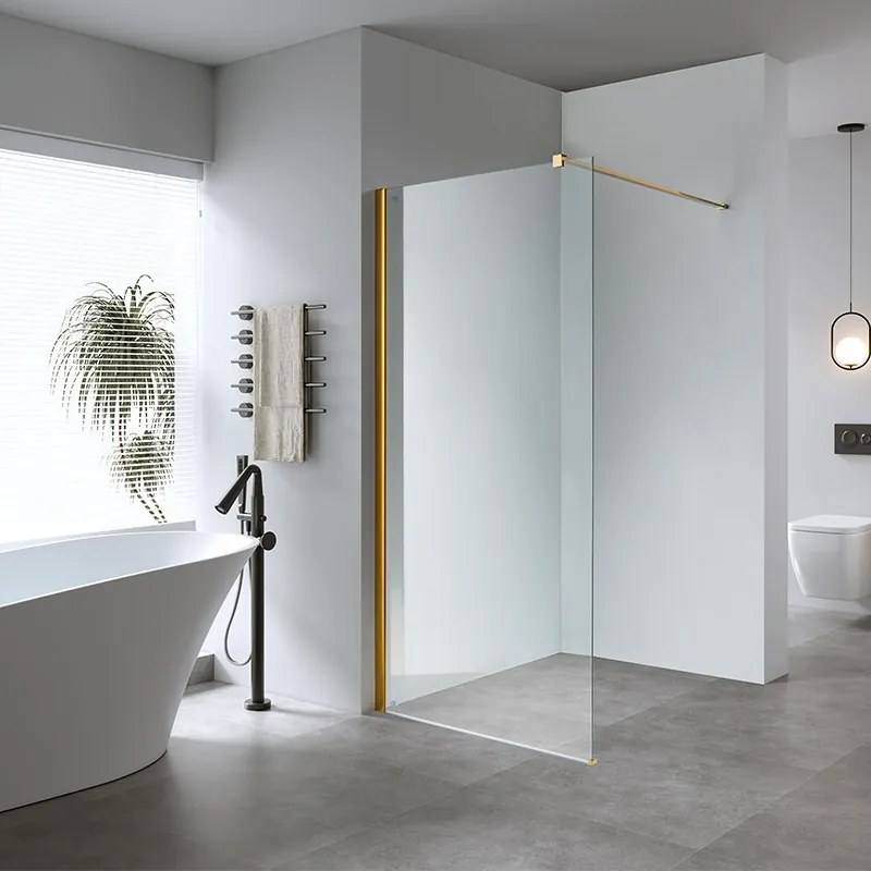 BPS-koupelny Sprchová zástěna Walk-in HYD-WI07 130 zlatá - bez vaničky