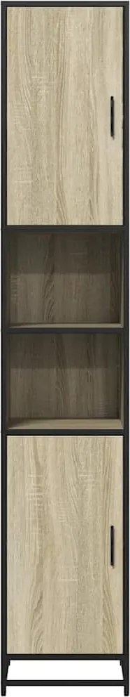 Koupelnová skříňka dub sonoma 35x37,5x188,5 cm kompozit a kov 3300881