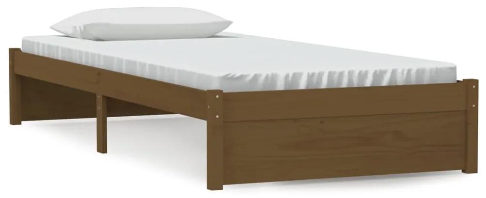 Rám postele medově hnědý masivní dřevo 90 x 200 cm