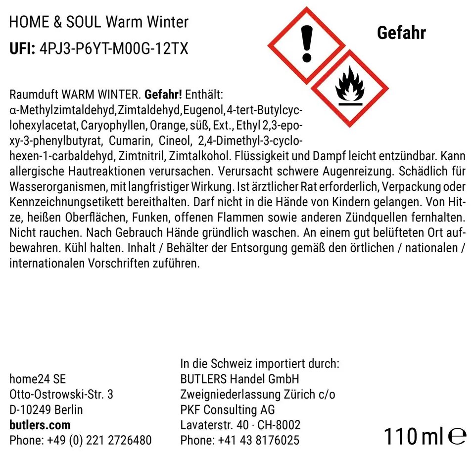 HOME & SOUL Vůně do bytu "Warm Winter" 110 ml