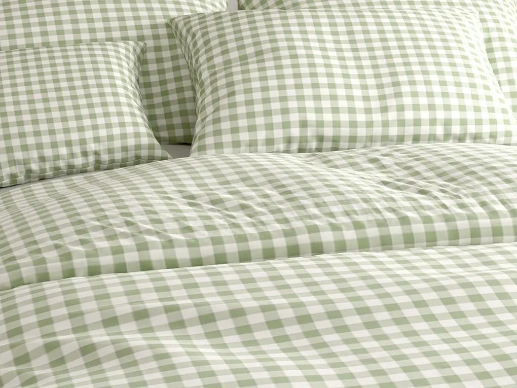 Bavlněné povlečení NORDIC CHECK zelené, zip Rozměr povlečení: 70 x 90 cm | 140 x 200 cm