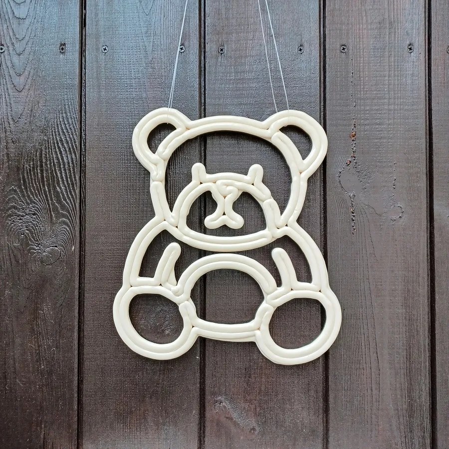 ECOprint vánoční ozdoba medvídek 30 cm bílá, 3D tisk, plast, venkovní