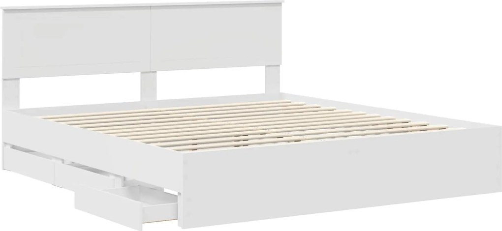 Rám postele se zásuvkou Bílá 180 x 200 cm Inženýrské dřevo 3410679
