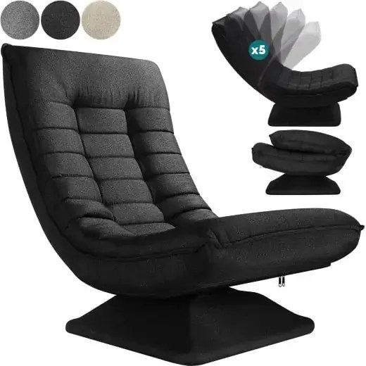 Polohovatelné relaxační křeslo černé 109636