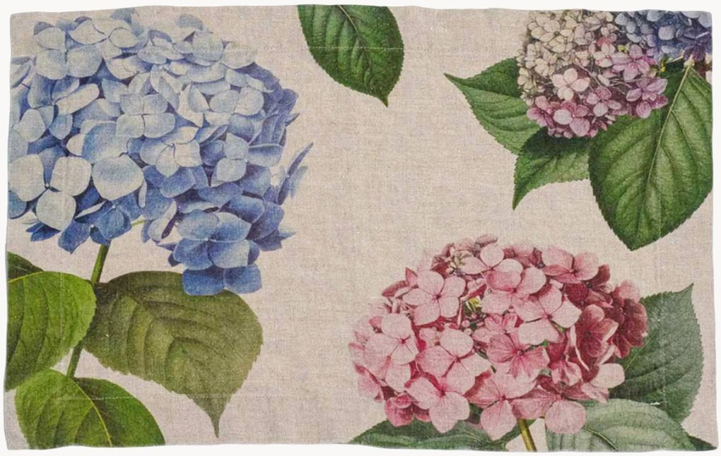 Sada prostírání ze lnu Hydrangea, 2 díly