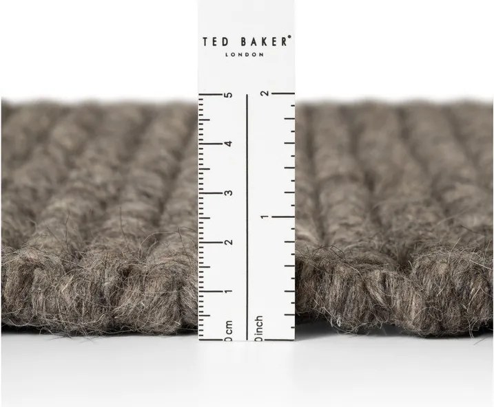 Tmavě šedý/tmavě hnědý ručně tkaný vlněný běhoun 80x250 cm Camden Parker – Ted Baker