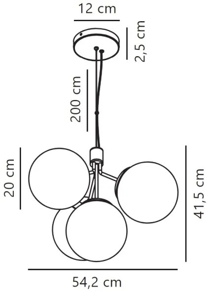 Nordlux - Lustr na lanku IVONA 4xE27/28W/230V černá