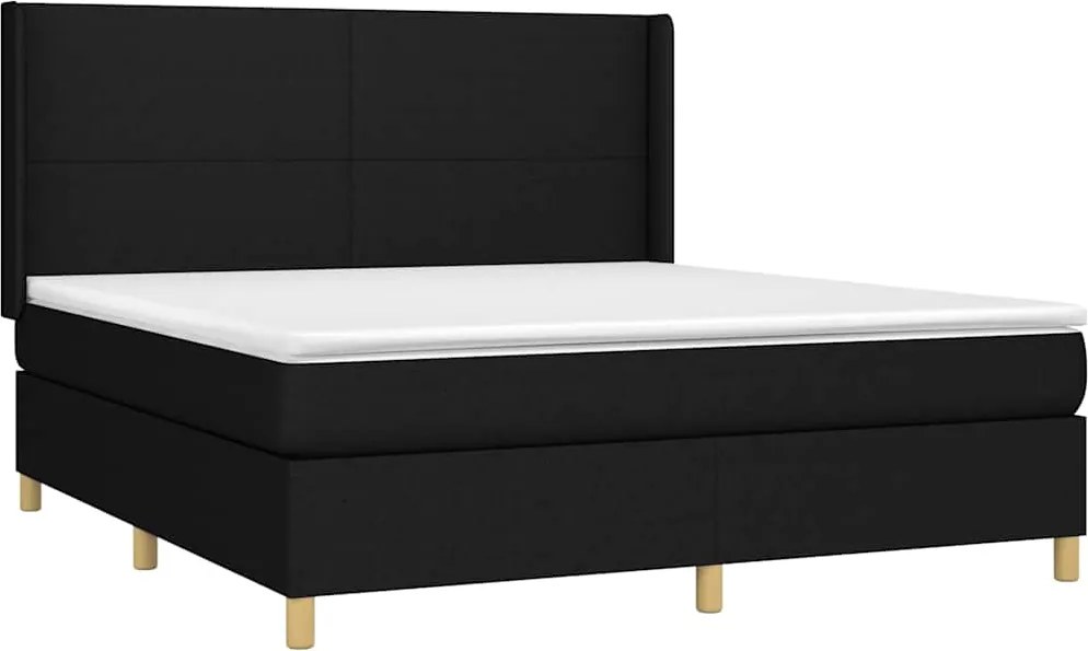Box spring postel s matrací černá 160x200 cm textil 3131843