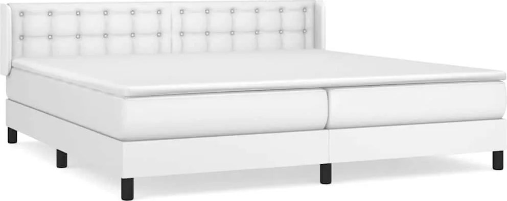 Box spring postel s matrací bílá 200x200 cm umělá kůže 3130800