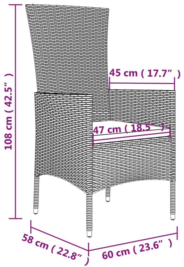 Zahradní židle s poduškami 4 ks polyratan béžové,  319533