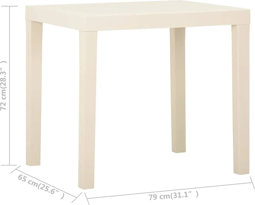 Zahradní stůl bílý 79 x 65 x 72 cm plast 315844