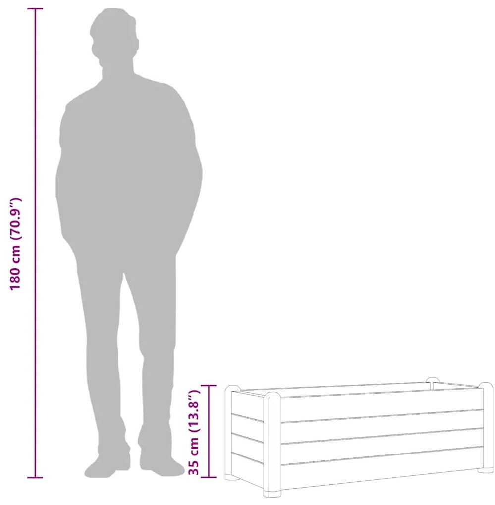 vidaXL Marketos Vyvýšený záhon PP antracitový 100 x 43 x 35 cm
