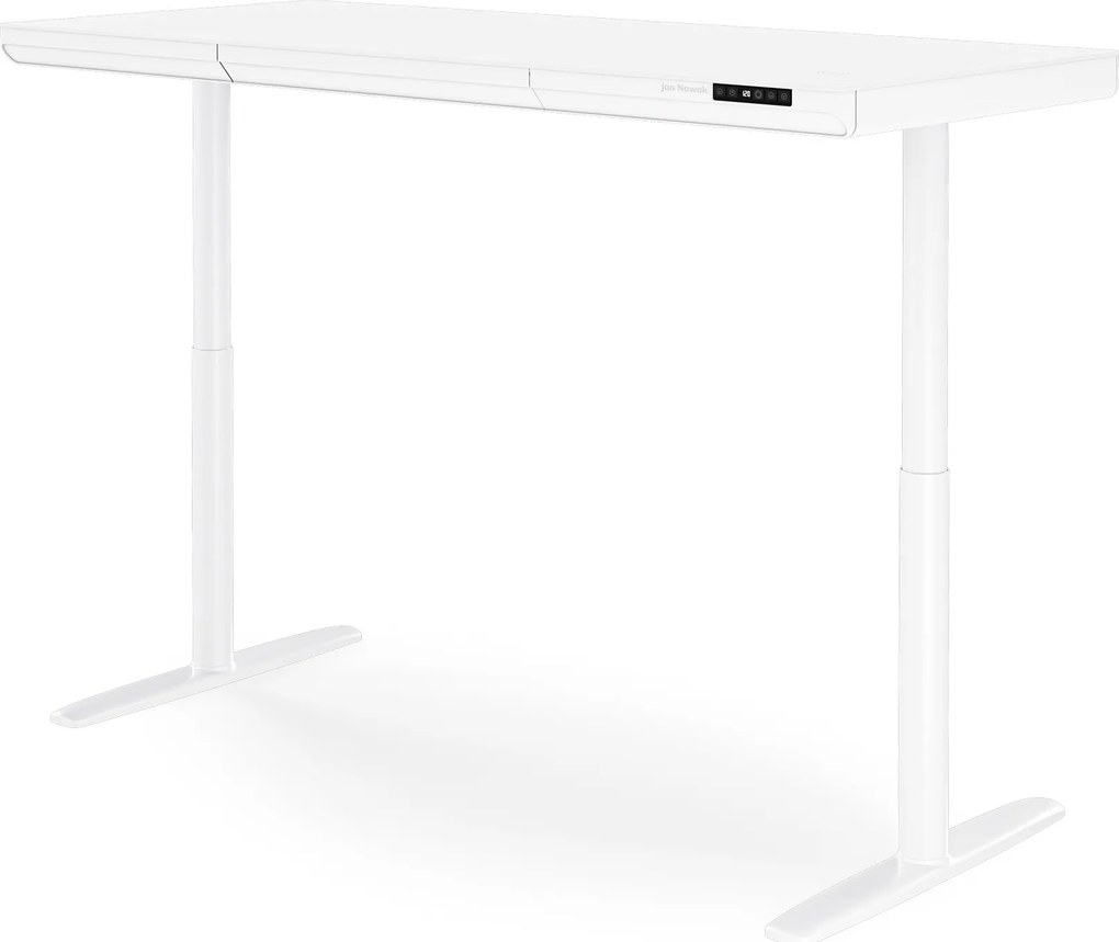 Elektrický psací stůl sit-stand se zásuvkou a bezdrátovou nabíječkou Qi bílý, 1600 mm: ELLIS