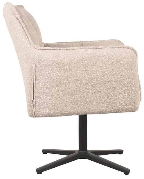 LABEL51 Otoční křeslo IAN bílé bouclé IH-50.203