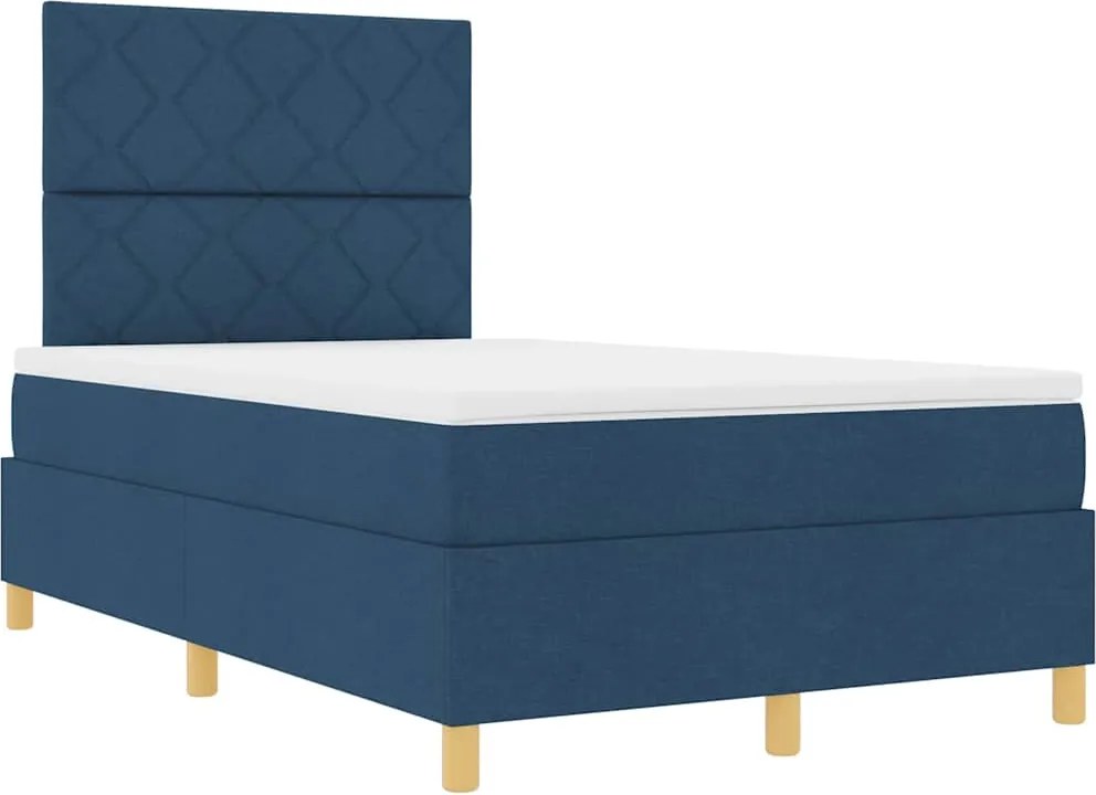 Postel s boxspringem s čelo Modrá 120 x 200 cm textil 3339692